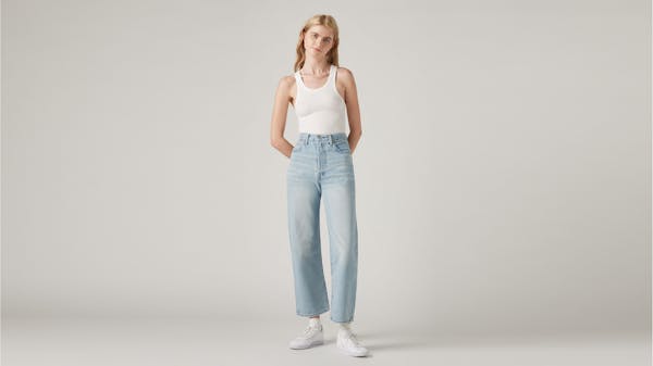 Lys blå Ribcage Straight Ankle Jeans | Dame | Levi’s®